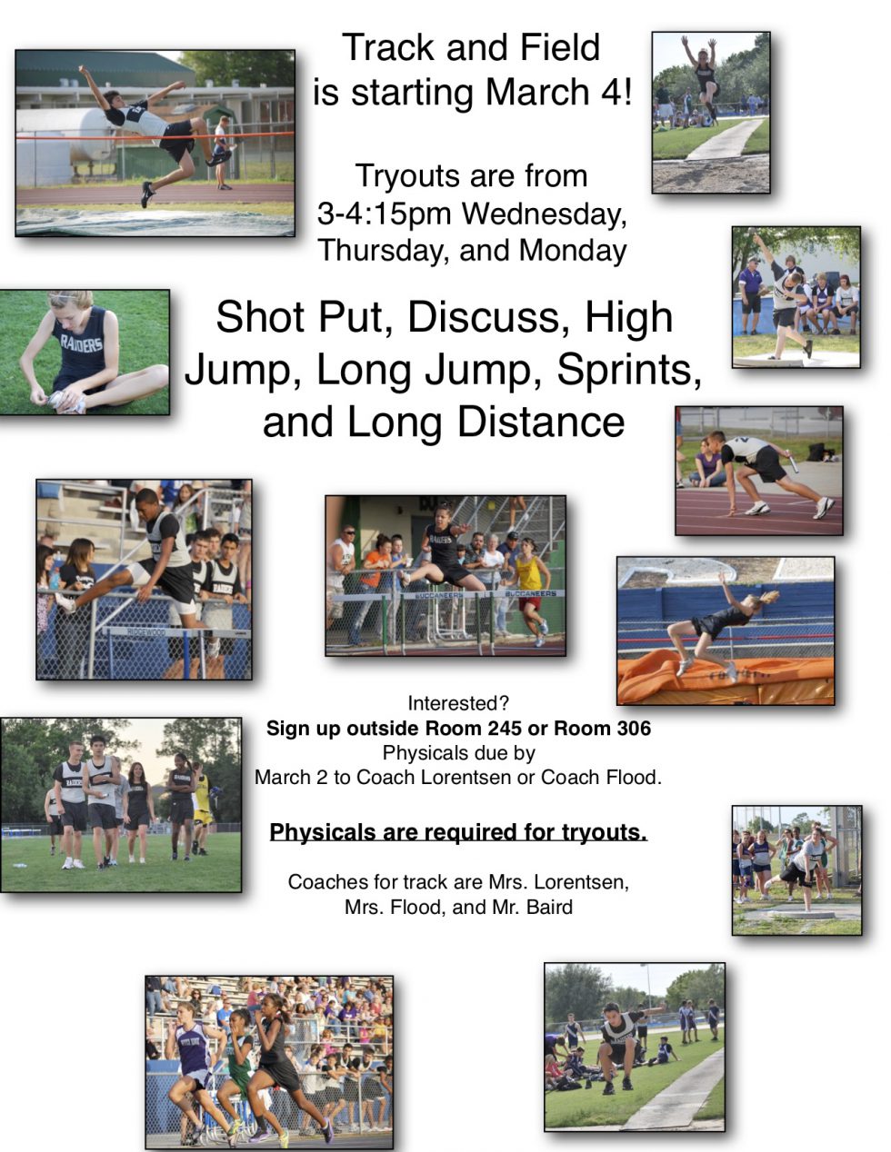 Track & Field Starts March 4th | Crews Lake Middle School