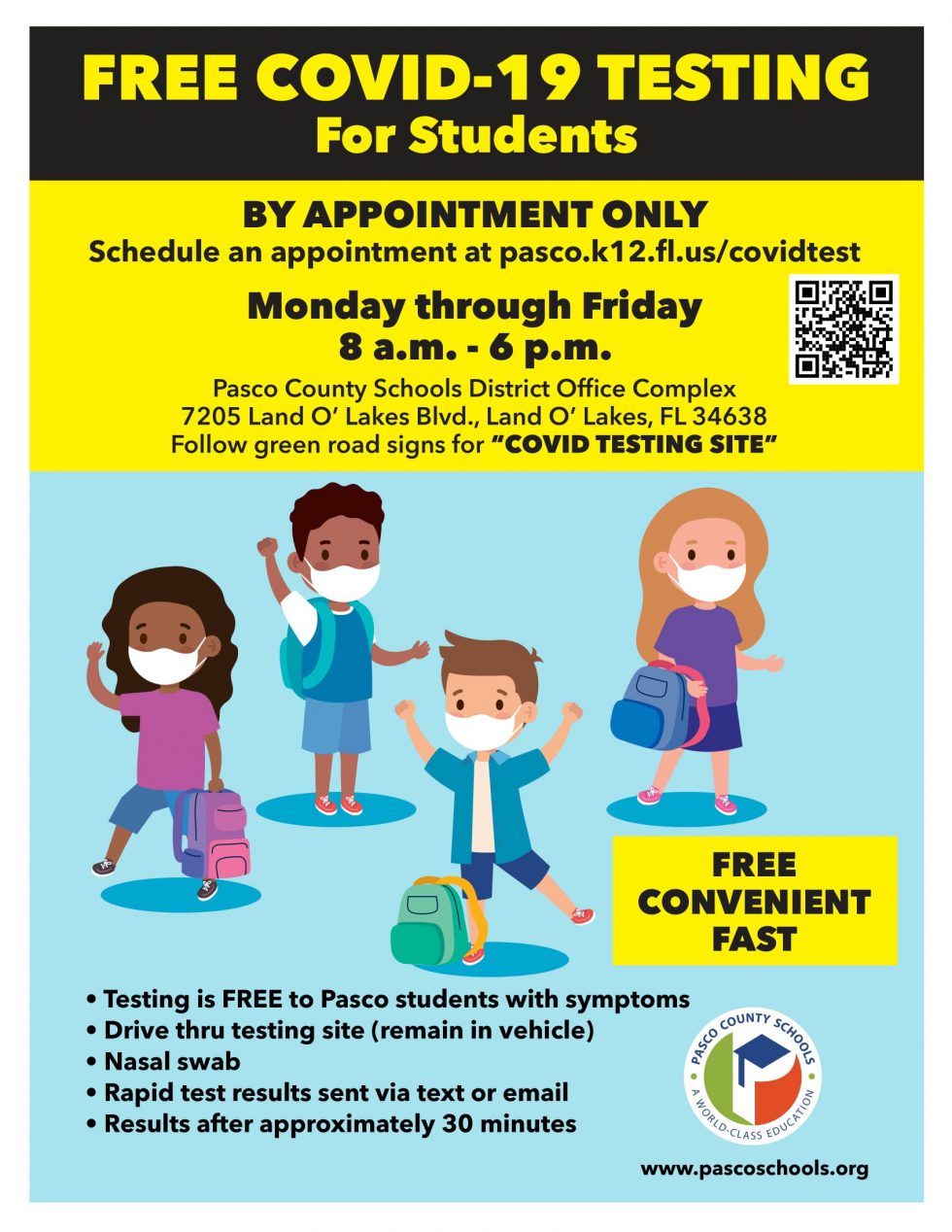 Free Covid-19 Testing for Students | Crews Lake Middle School